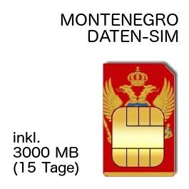 Montenegro Prepaid Daten SIM Karte - 3 GB